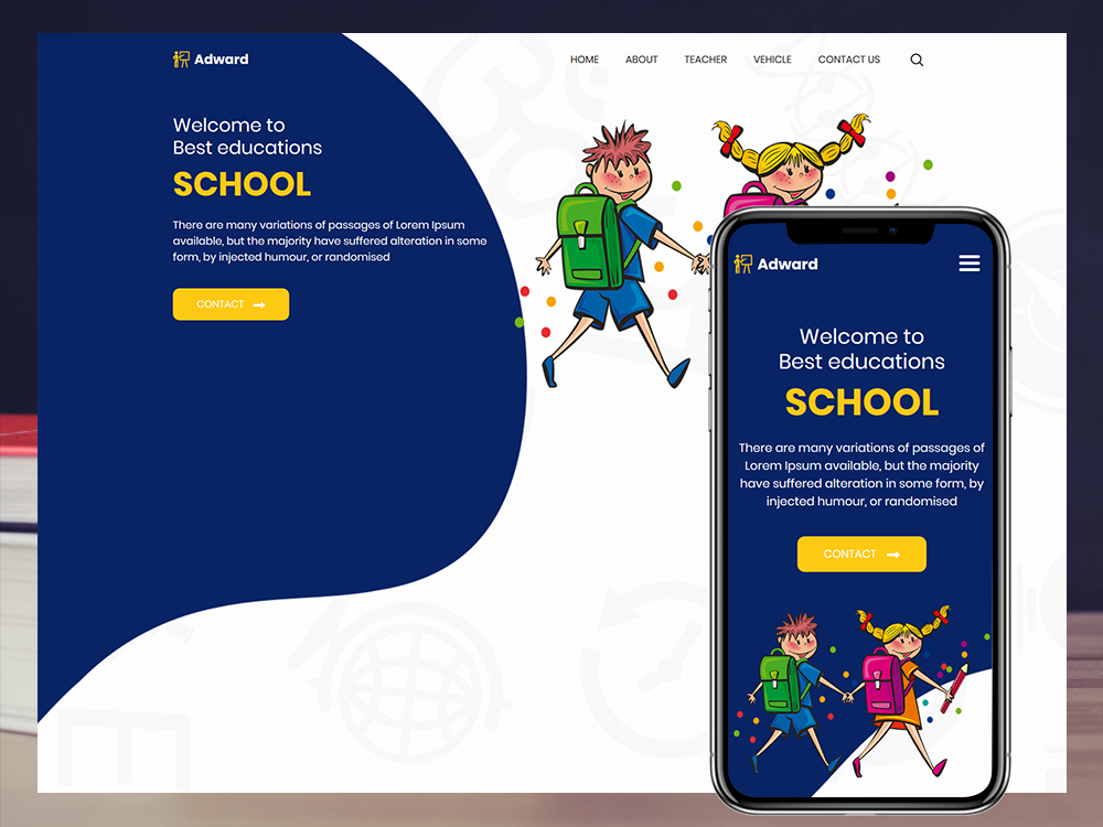 Adward — School Website Html Template | by HTML Design — Free Html ...
