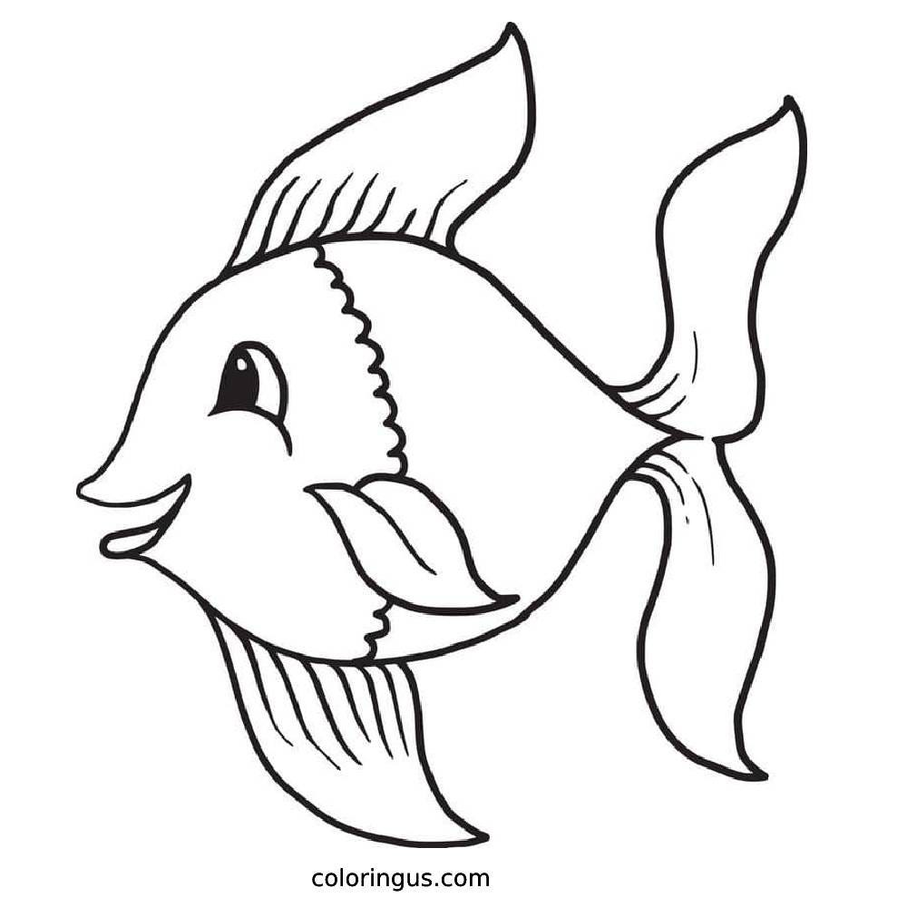 Fish Coloring Pages - Coloring Us - Medium
