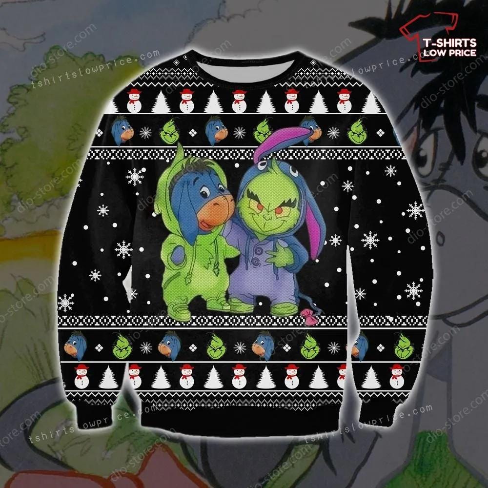 Eeyore And Grinch Funny Knitting Pattern For Ugly Sweater | by Maddison ...