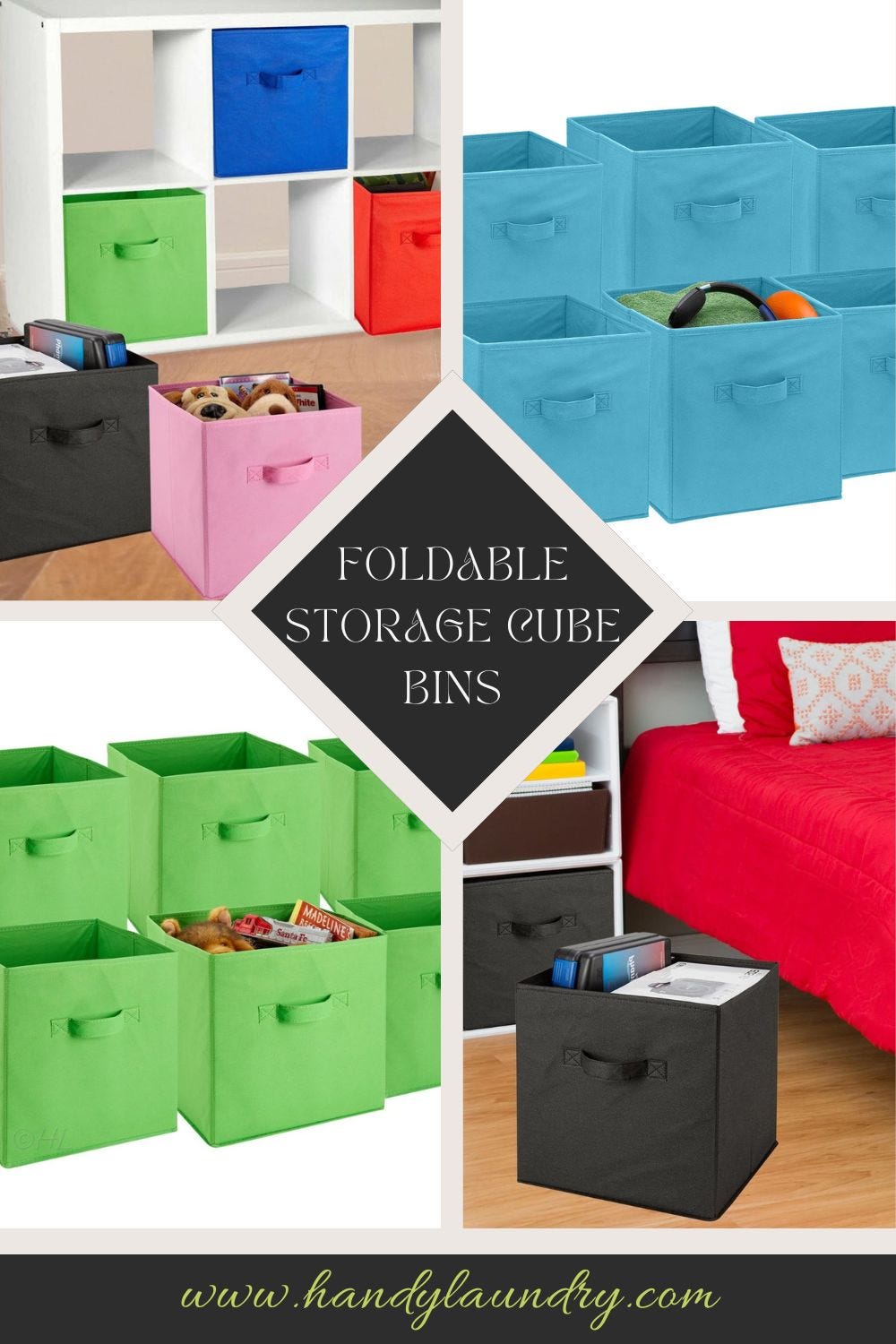 Durable and Space-Saving Foldable Storage Cube Bins - Handy Laundry ...