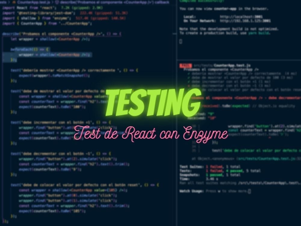 Hacer test de componentes en React con Enzyme | by Alex Tomás | Medium