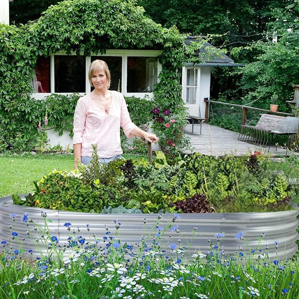 Land Guard Galvanized Raised Garden Bed Kit: Enhance Your Gardening ...