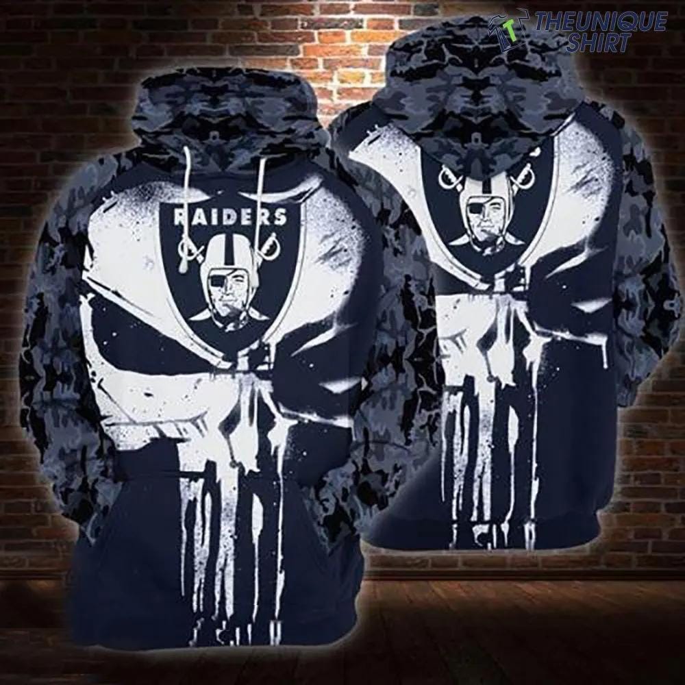 Las Vegas Raiders NFL Football Punisher Skull Camo All Over Print ...