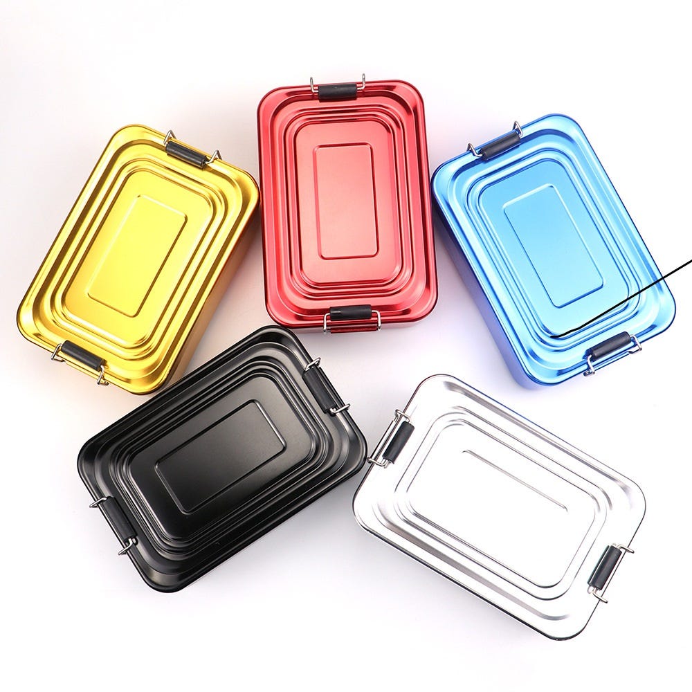 Aluminum Lunch Box. A metal lunch box refers to a hand-held… | by ...