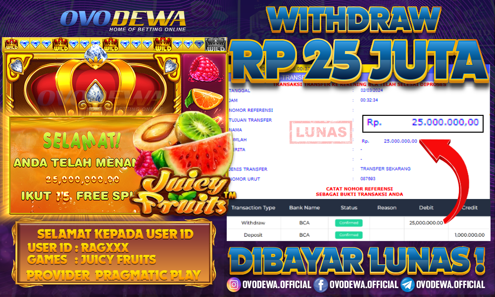 INFO GAME GACOR HARI INI DI OVODEWA Game gacor hari ini di OVODEWA DP : 1,000,000 WD ...