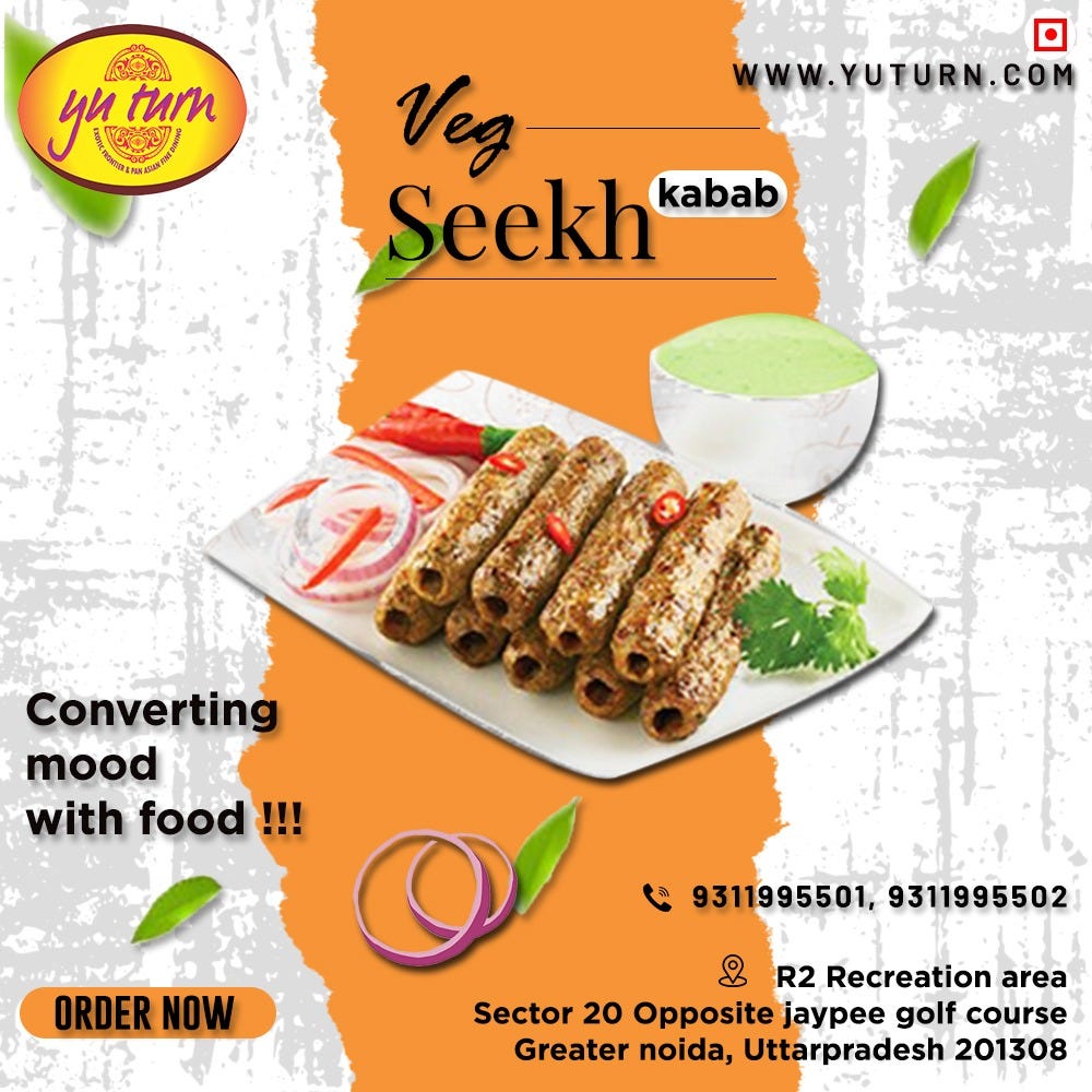 Veg Seekh Kabab — Yuturn - Yuturn Restaurant - Medium