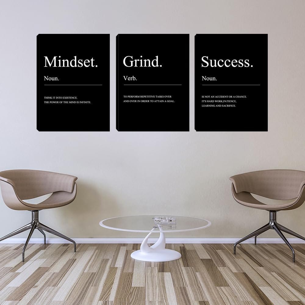 Motivational Office Wall Art Mindset Canvas Wall Art Success Posters ...