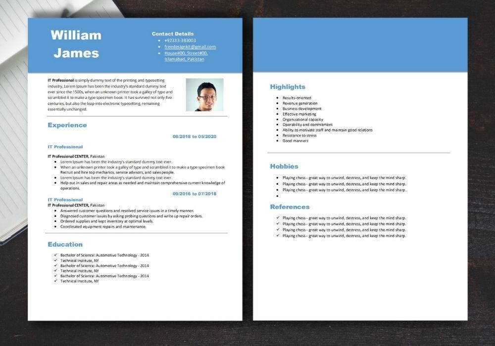 Creative Free CVS Template Download In Word File | by Hina Naz | Medium