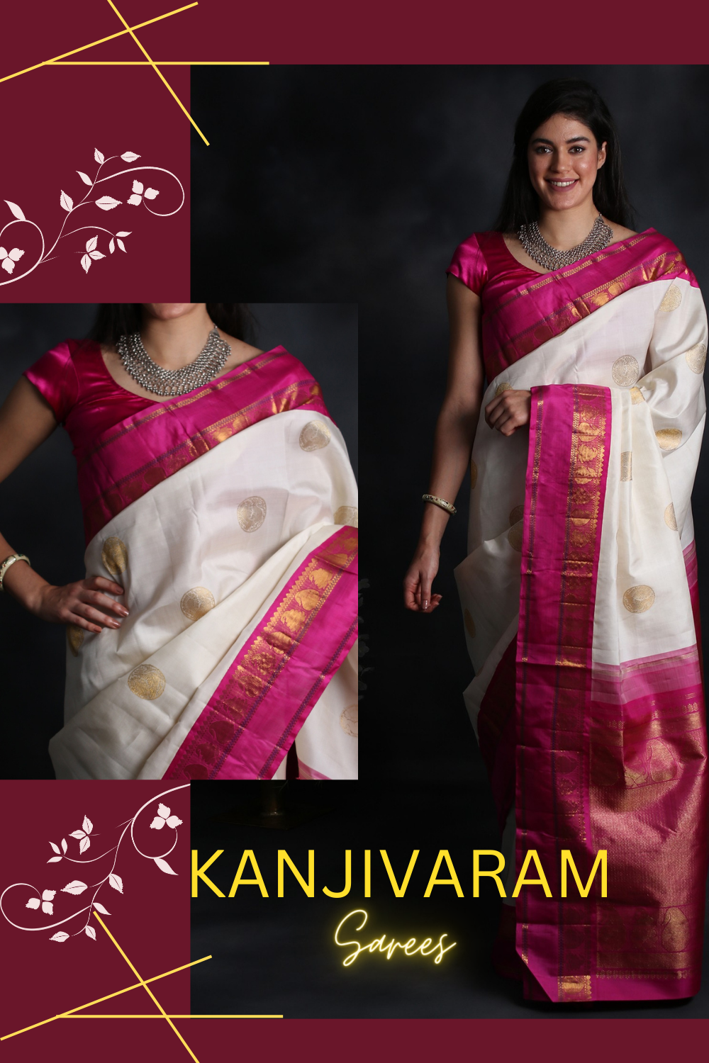 Pure Silk Kanjivaram Sari from Tamil Nadu - Indian Sarees Designs - Medium