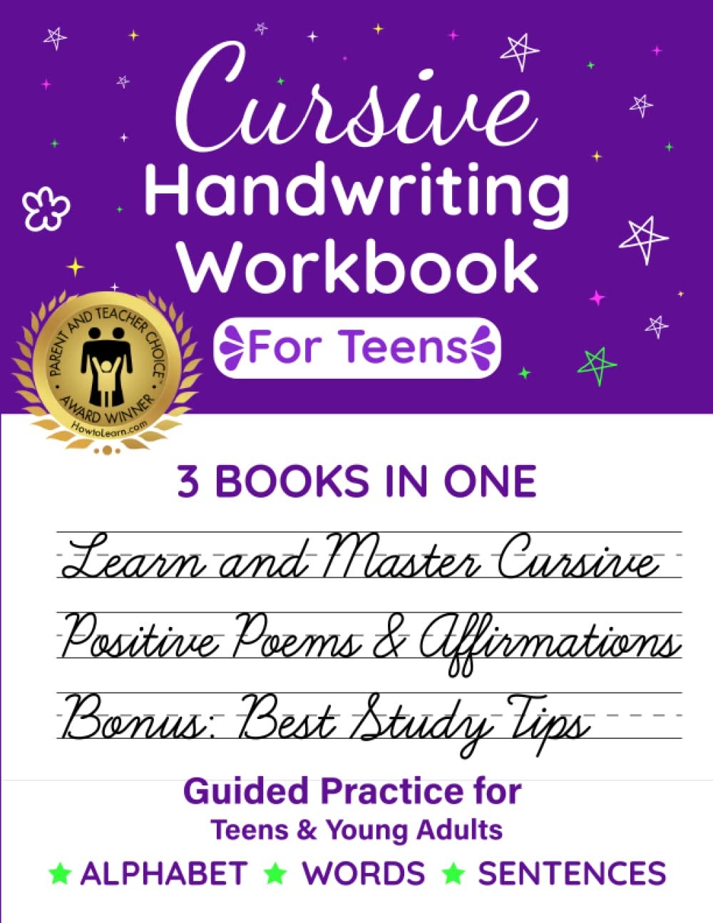 [PDF][BEST]} Cursive Handwriting Workbook for Teens: 3 Books In One to ...