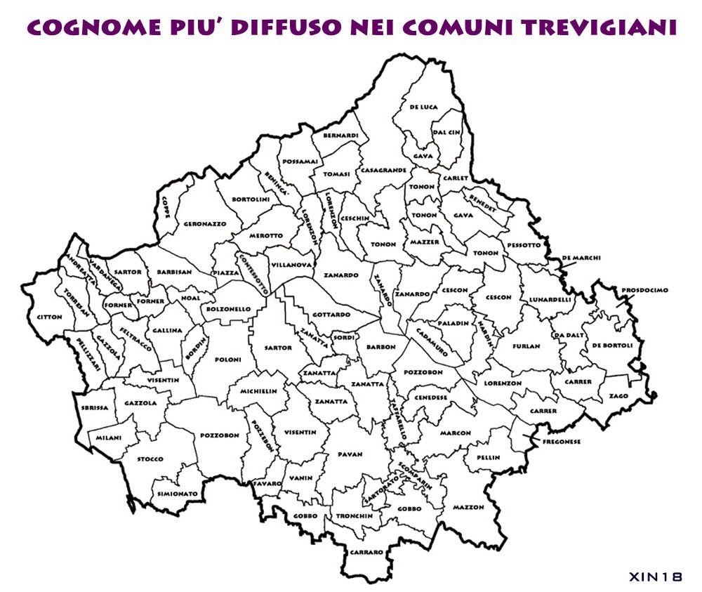 I cognomi della Marca Trevigiana. Non so bene quando e perché ho… | by ...