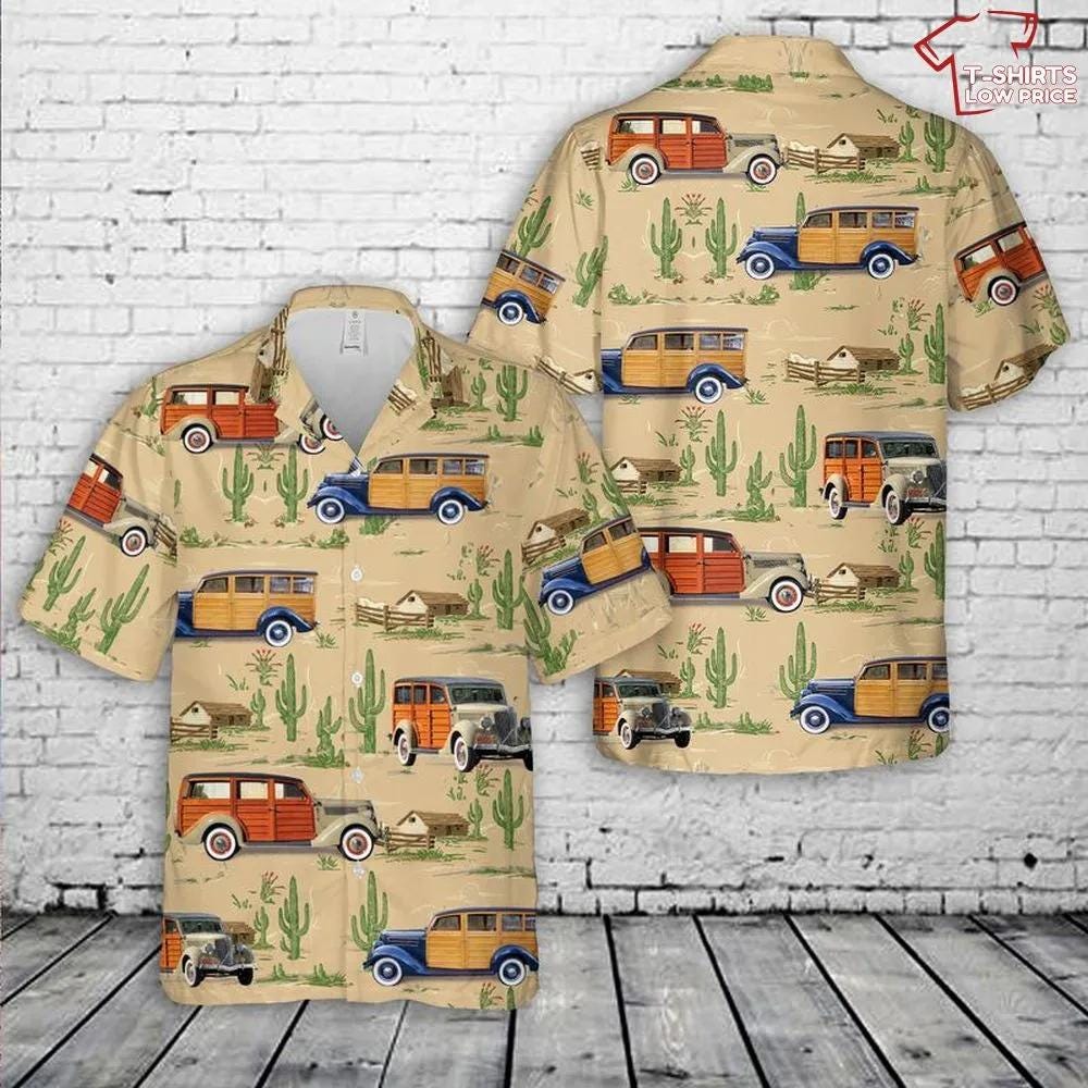 1936 Ford Woody Station Wagon Aloha Hawaiian Shirt | by Maddison ...