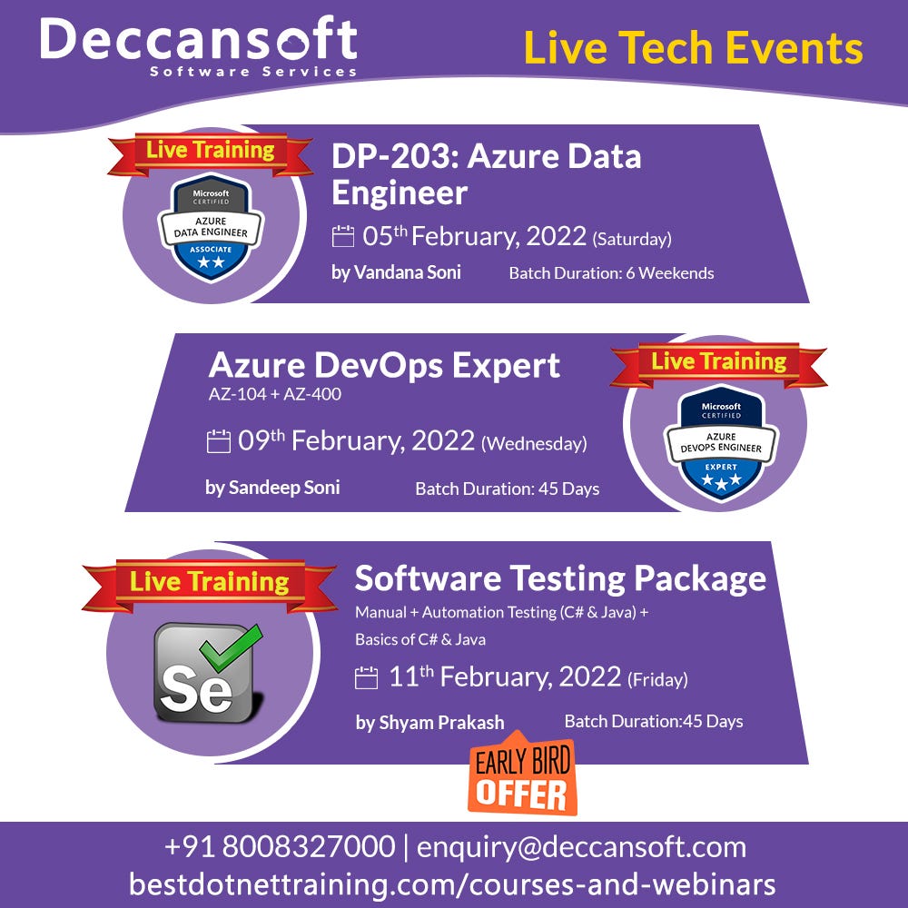 💻 𝗨𝗽𝗰𝗼𝗺𝗶𝗻𝗴 𝗧𝗲𝗰𝗵 𝗩𝗶𝗿𝘁𝘂𝗮𝗹 𝗧𝗿𝗮𝗶𝗻𝗶𝗻𝗴 𝗯𝘆 𝗗𝗲𝗰𝗰𝗮𝗻𝘀𝗼𝗳𝘁 - BestDotNetTraining - Medium