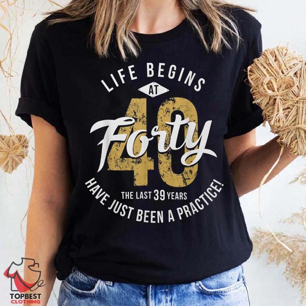 Life Begins At 40 T-Shirt Vintage 40th Birth Gift For Wife | by Helen ...