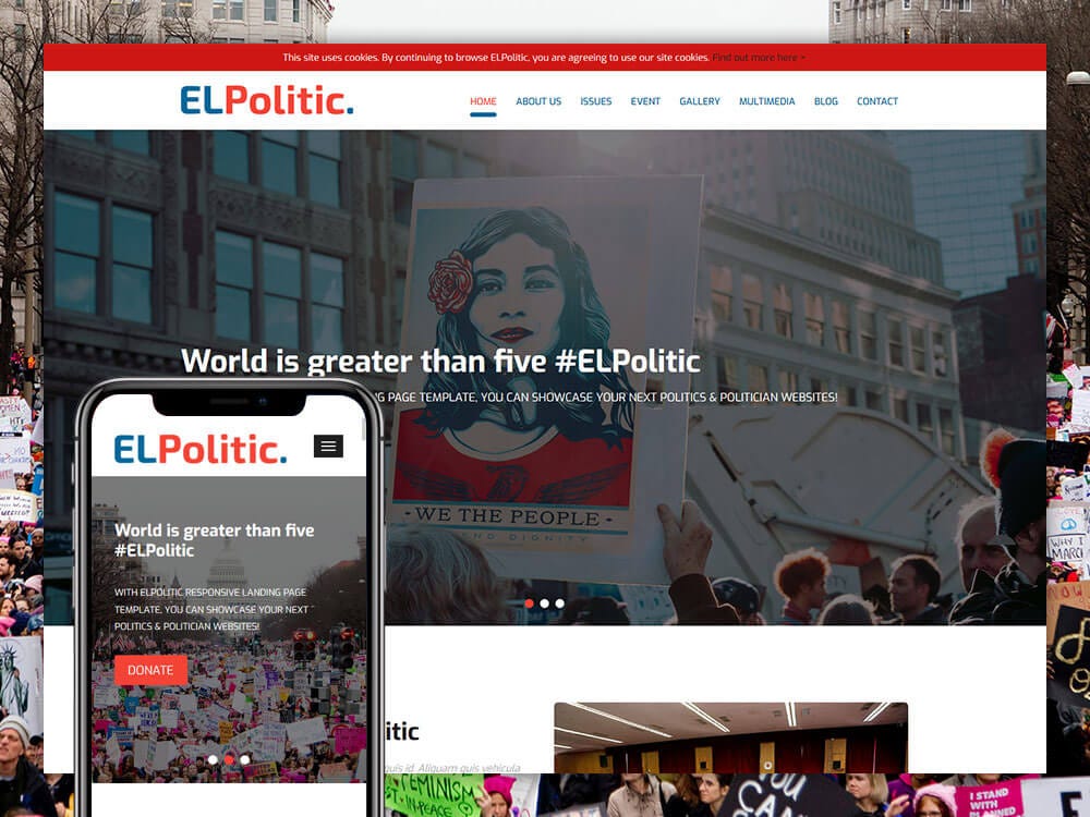 EL Political Web Template — Free Politics Website Template | by HTML ...