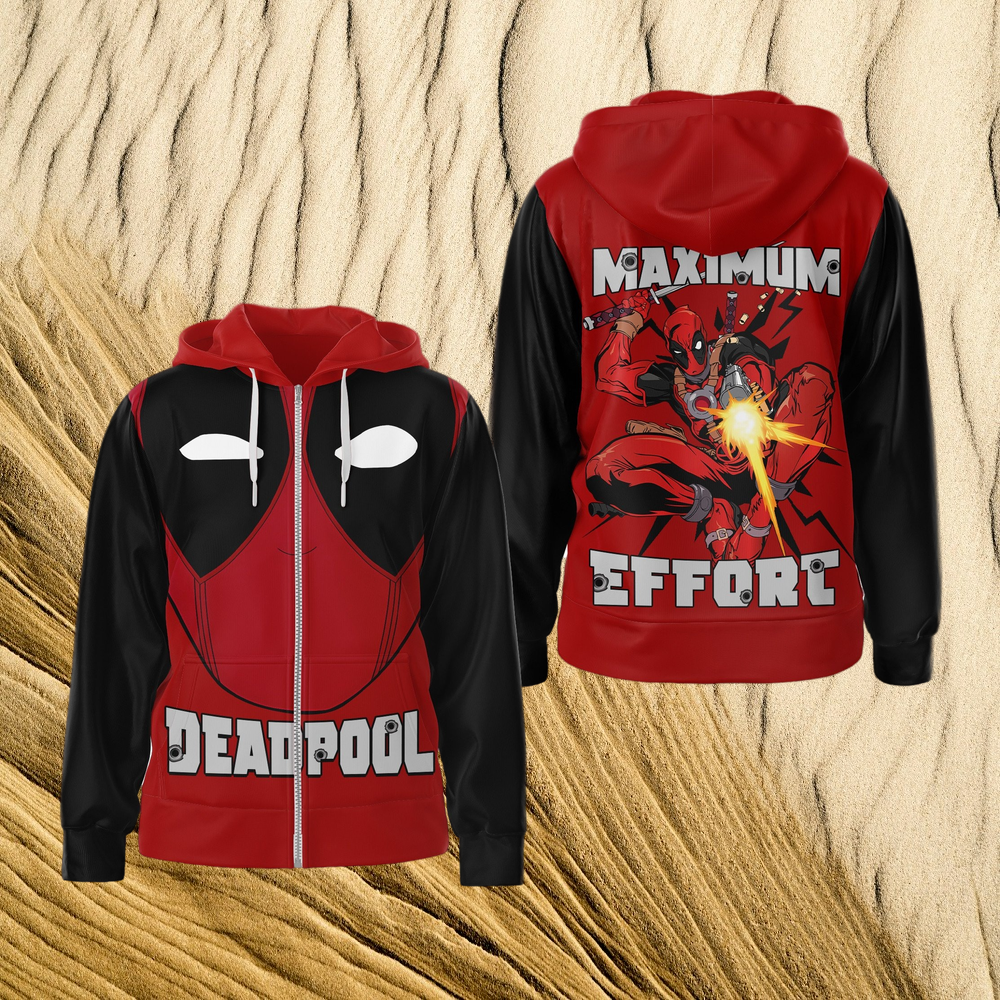 NEW Deadpool Maximum Effort Zip Hoodie | by Astarstyle Store | Apr ...
