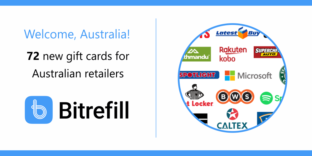Bitrefill down under — 72 new gift cards for Australia! | by Bitrefill ...