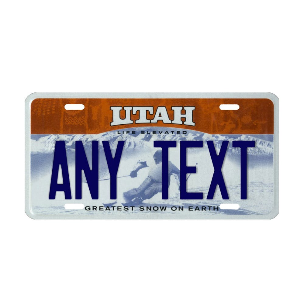 Utah Greatest Snow On Earth Custom Plate - Nenesolutions - Medium