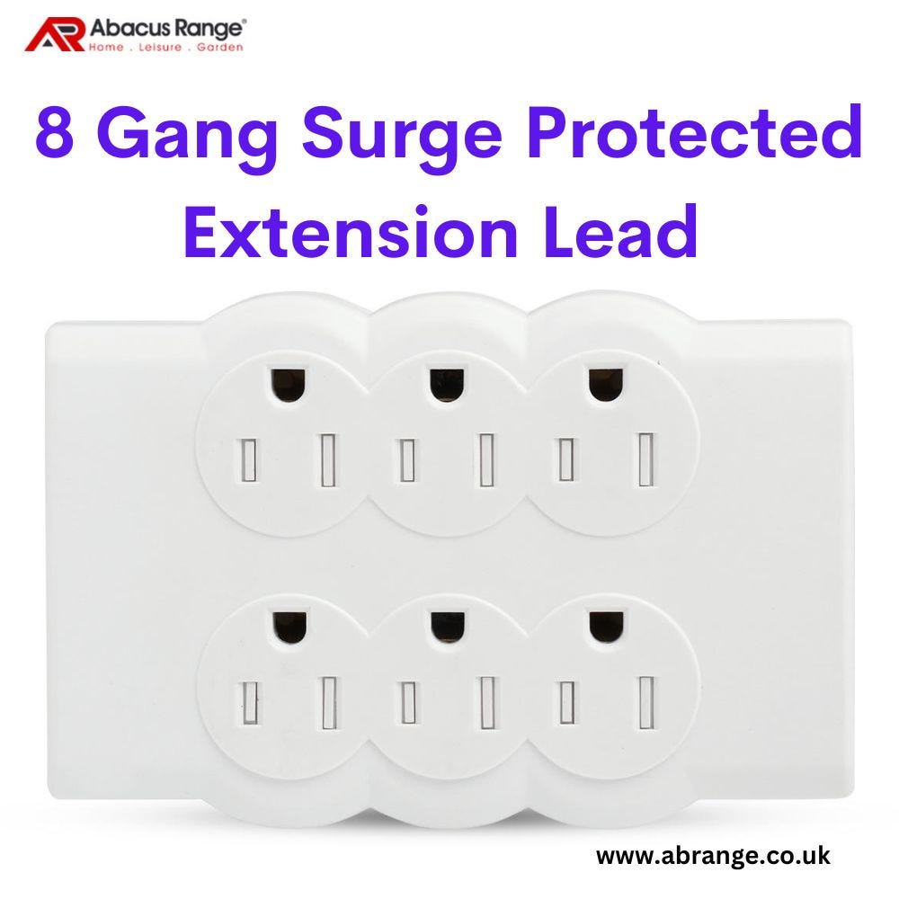 8 Gang Switched Surge Protected Extension Lead 5m — White: Power and ...