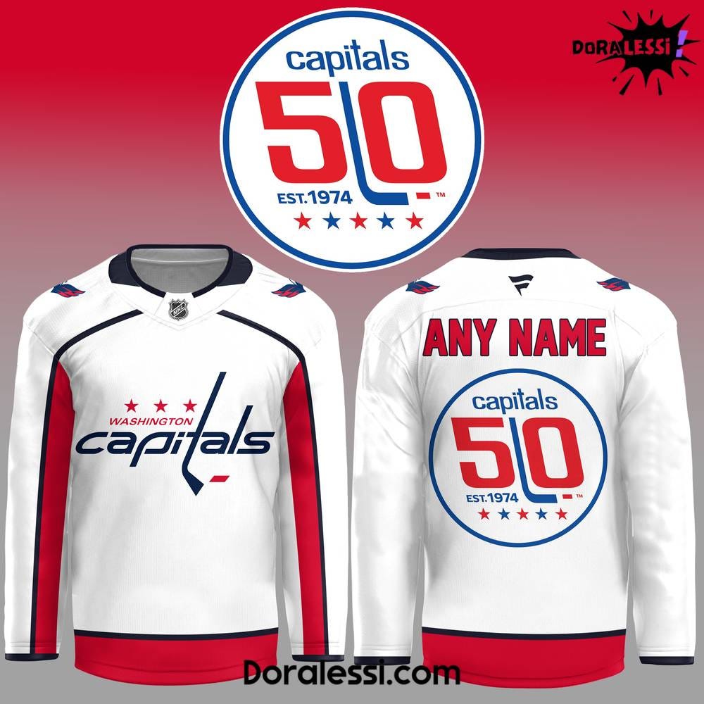 Washington Capitals 50th Anniversary White Hockey Jersey | by ...