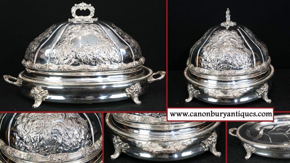 Silver Plate Food Dome Platter - Martin Worster - Medium