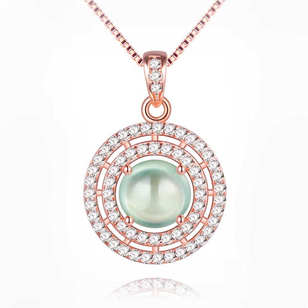 Almei Green Jade Double Circles Pendant - Davidmarkdavid - Medium