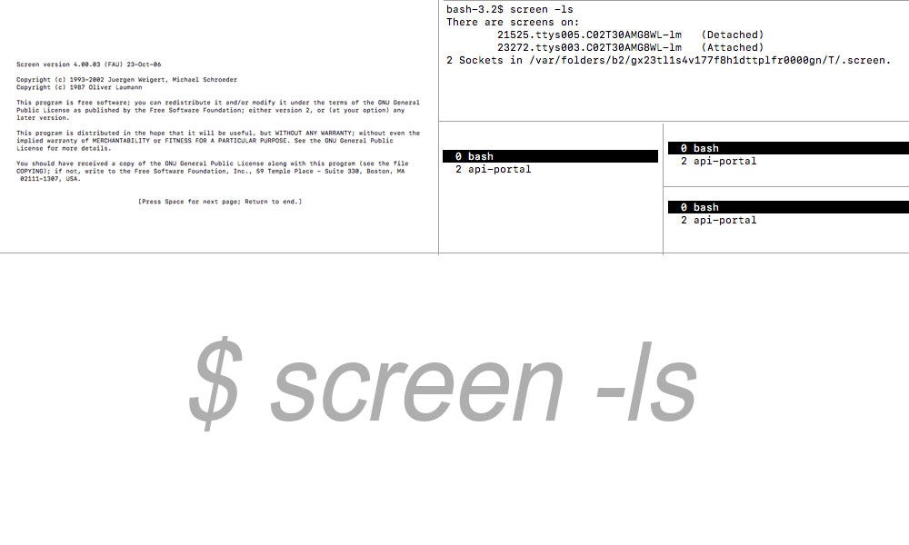 $ screen cheat sheet (multi-screen) | by Peter Chang | HackerNoon.com ...