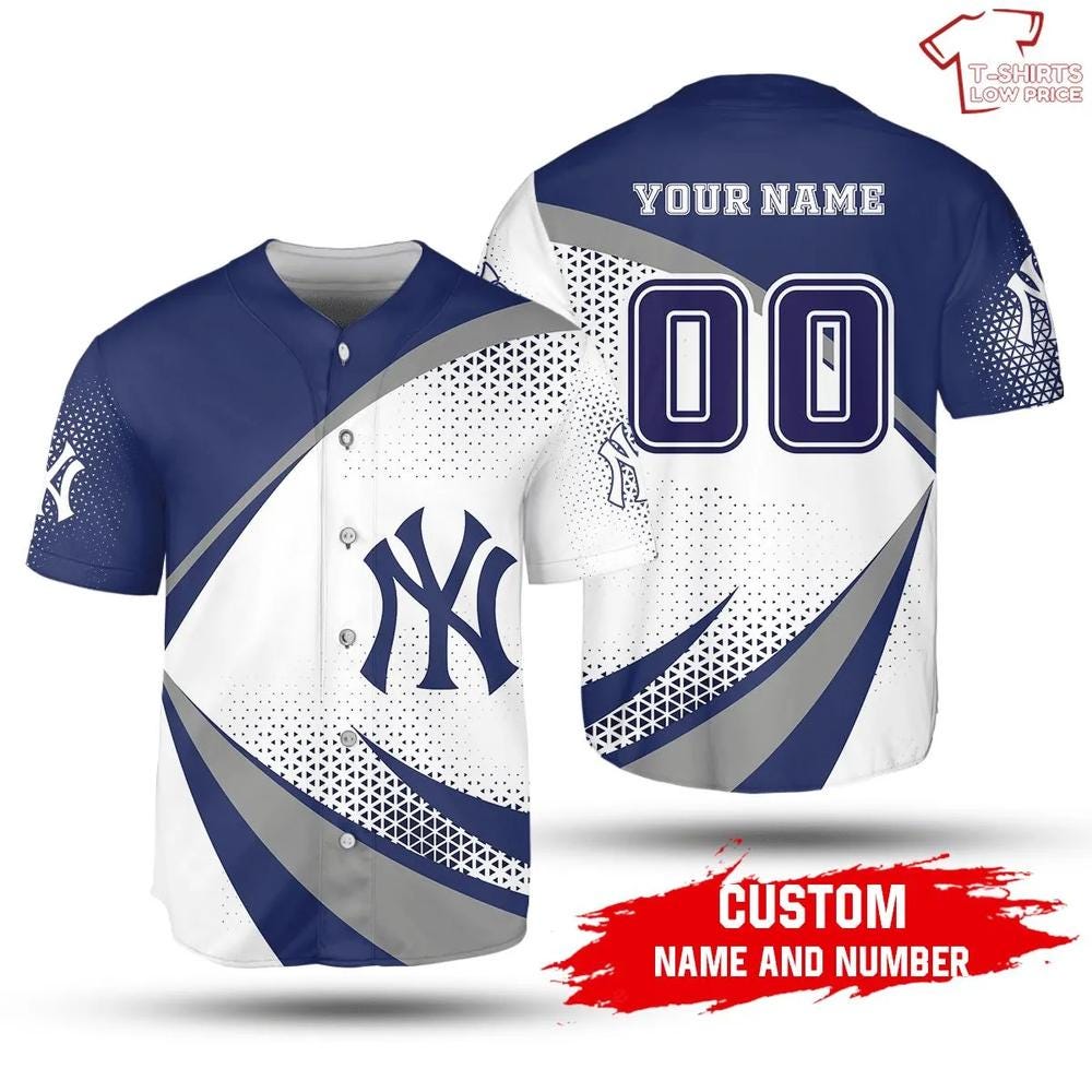 Personalized MLB New York Yankees White Blue Baseball Jersey | by ...
