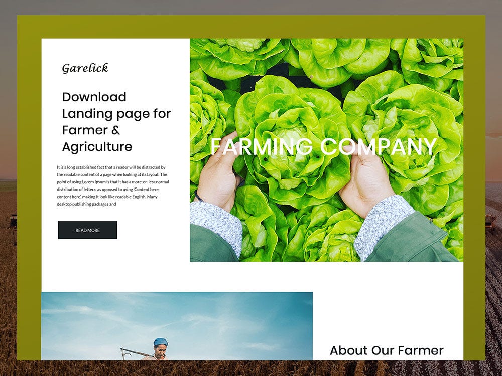 Garelick — Agriculture Website PSD Template | by HTML Design — Free ...