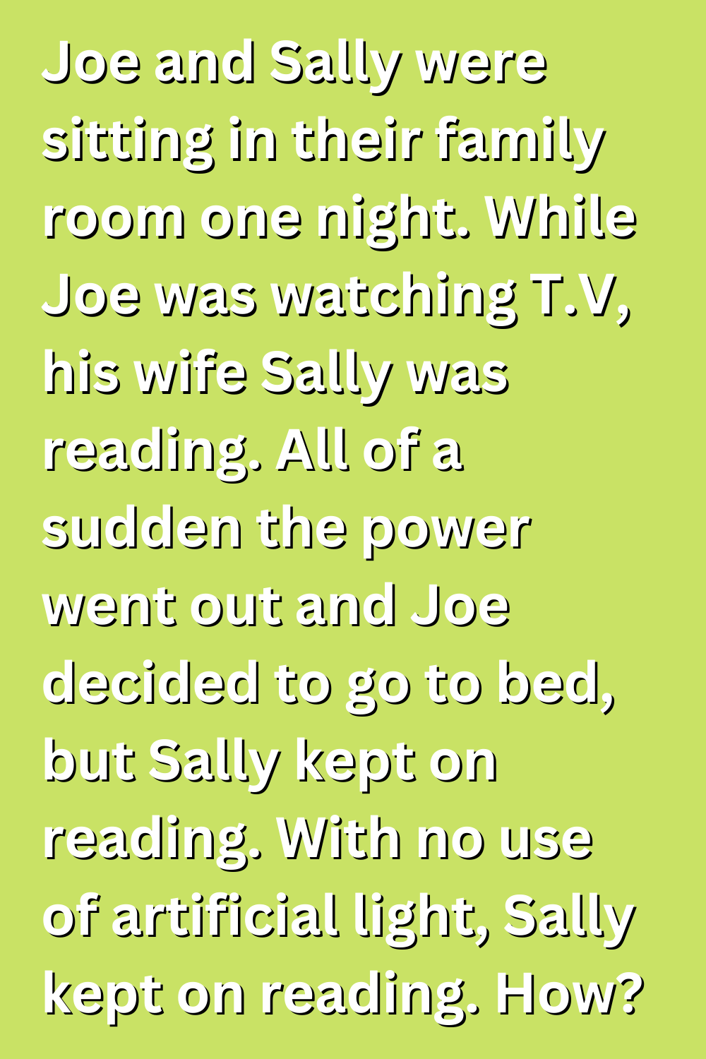 Lights Off Reading Riddle - Mr. John - Medium