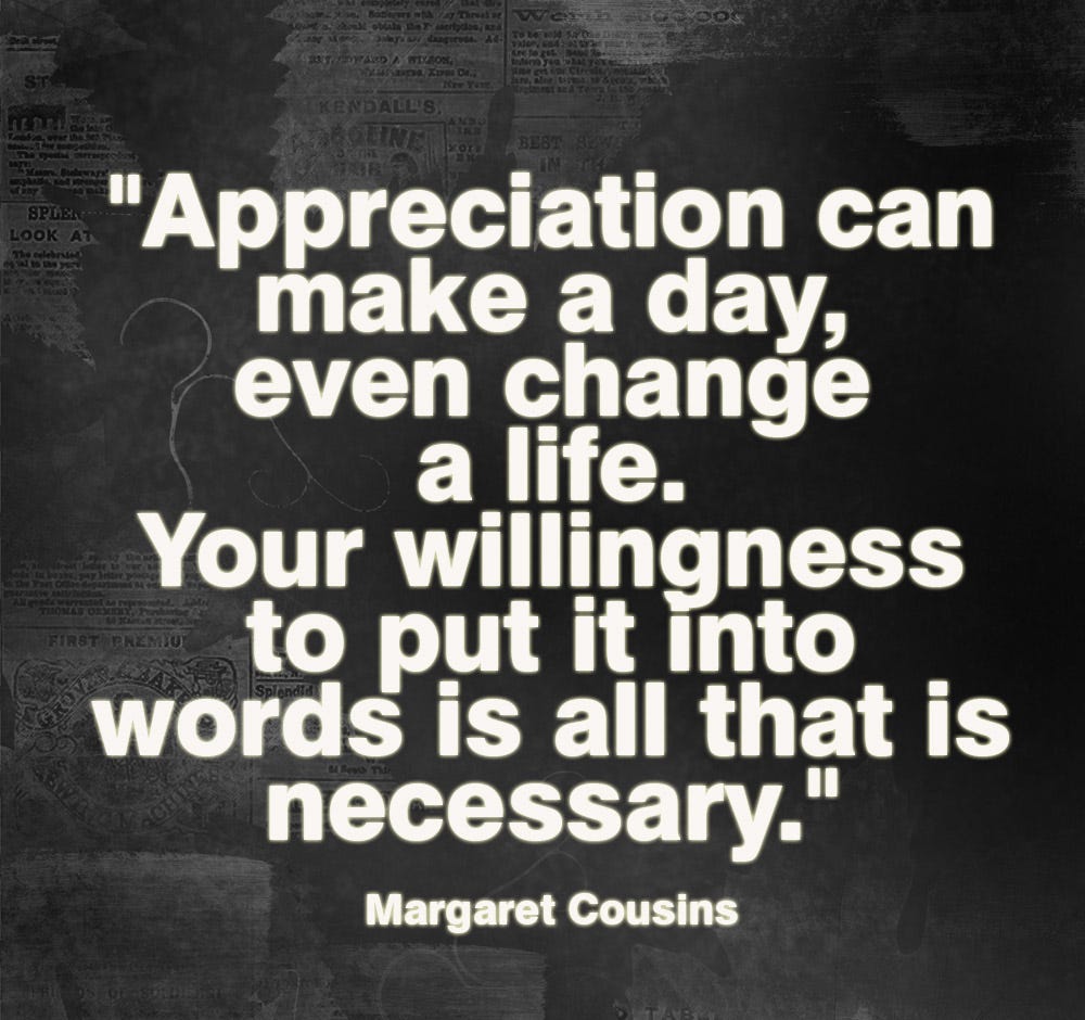 “A kind Word that can change my day”: Thankful for being appreciated ...
