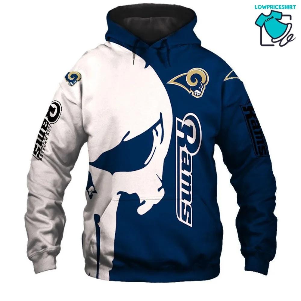 Los Angeles Rams Nfl Gifts Skull The Punisher 3D Printed Hoodie For Men ...