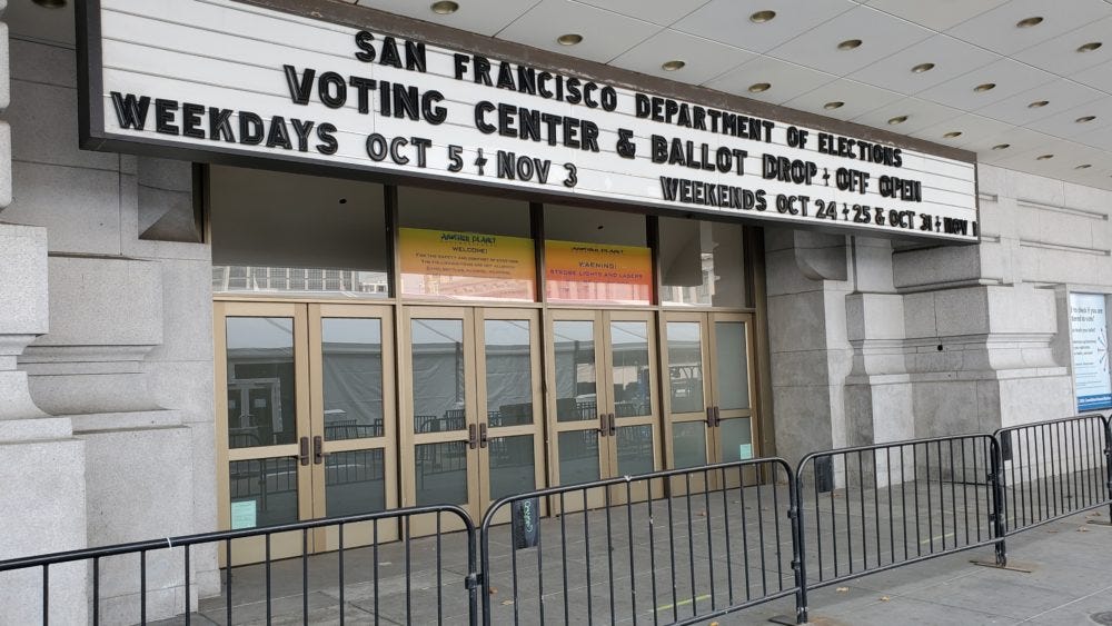 Massive voting tent goes up outside Bill Graham Civic Auditorium | by ...