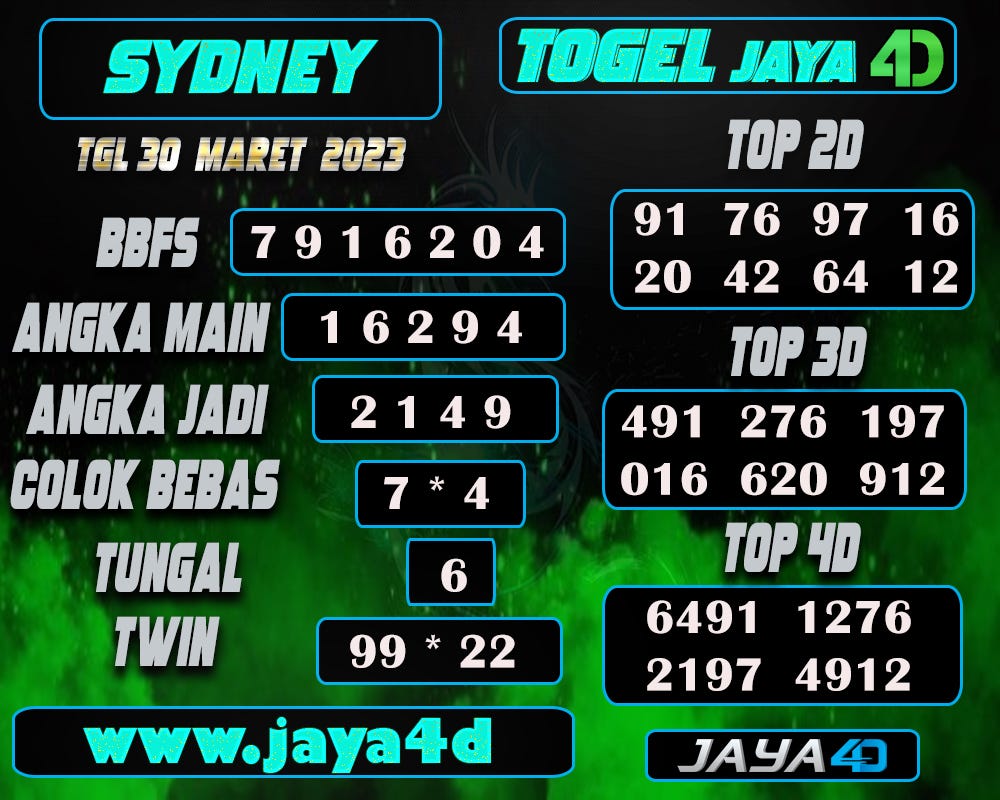TOGEL JAYA4D SYDNEY TGL 30 MARET 2023 | by JAYA4D | Medium