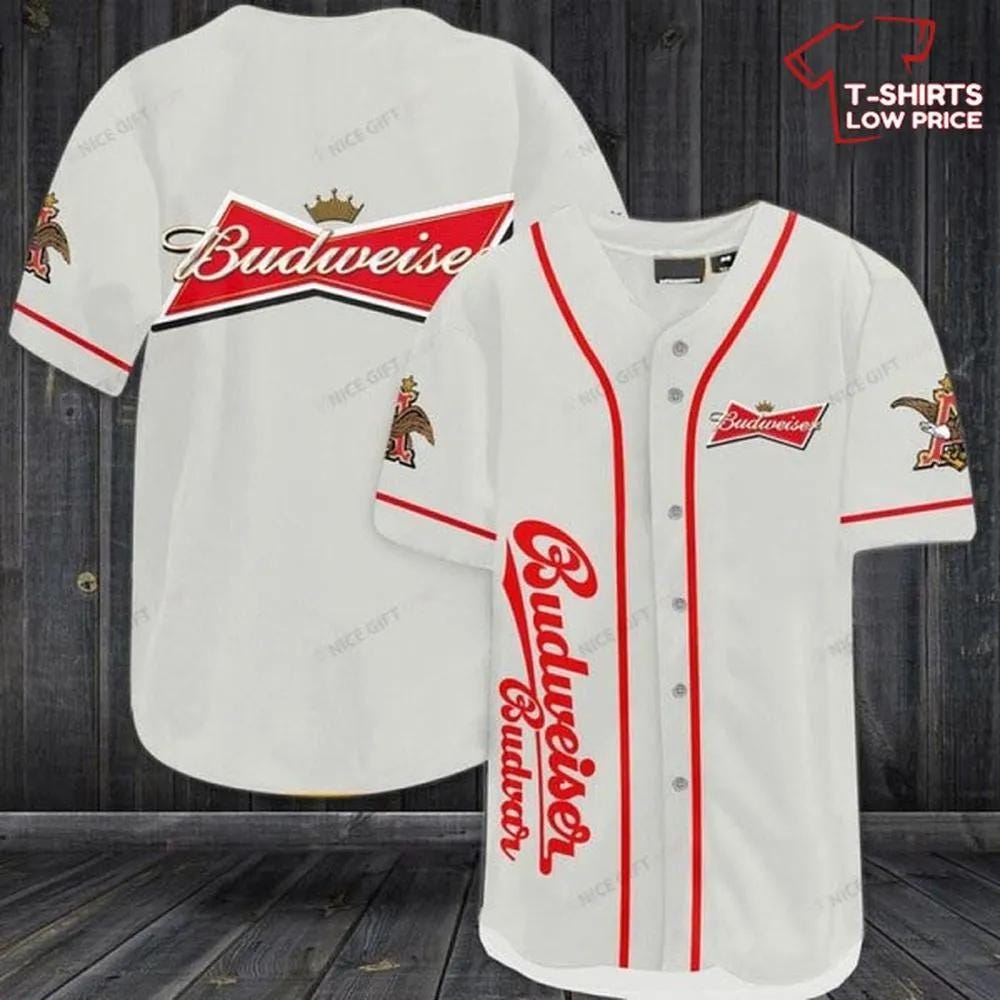 Budweiser Baseball Jersey Shirt | by Maddison Hamilton | Apr, 2024 | Medium