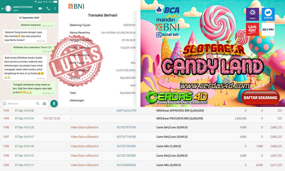Terbukti Member Cerdas4d Maxwin Di Candy Landy 07 September 2023 - Buktijpcerdas - Medium