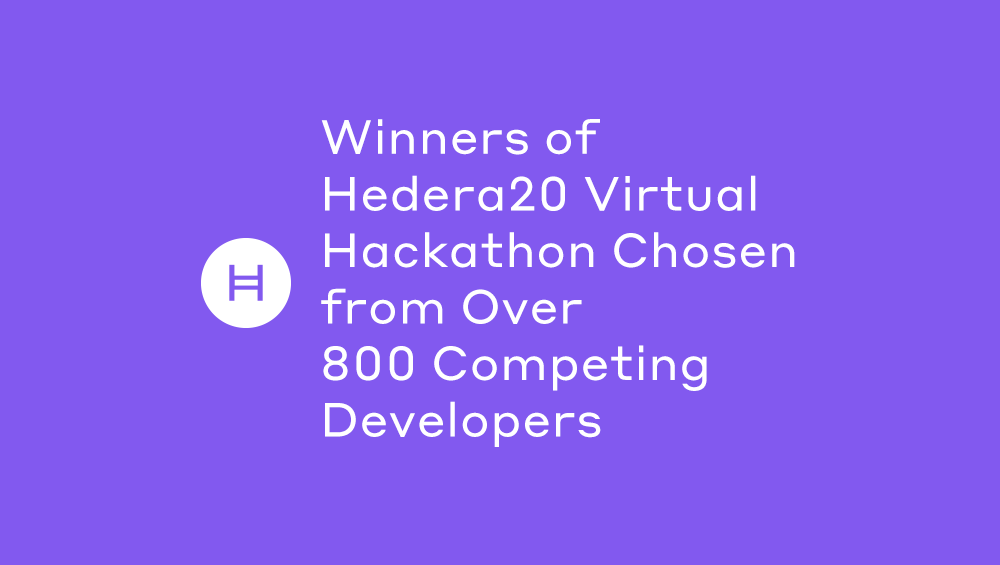 Winners of Hedera20 Virtual Hackathon Chosen from Over 800 Competing ...