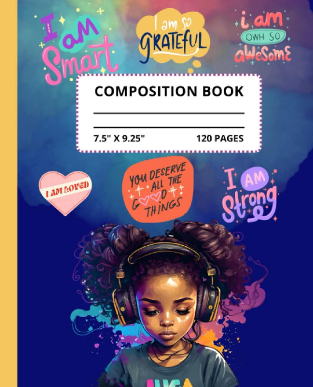 [READING BOOK] Black Girl Composition Notebook, Positive Affirmations ...