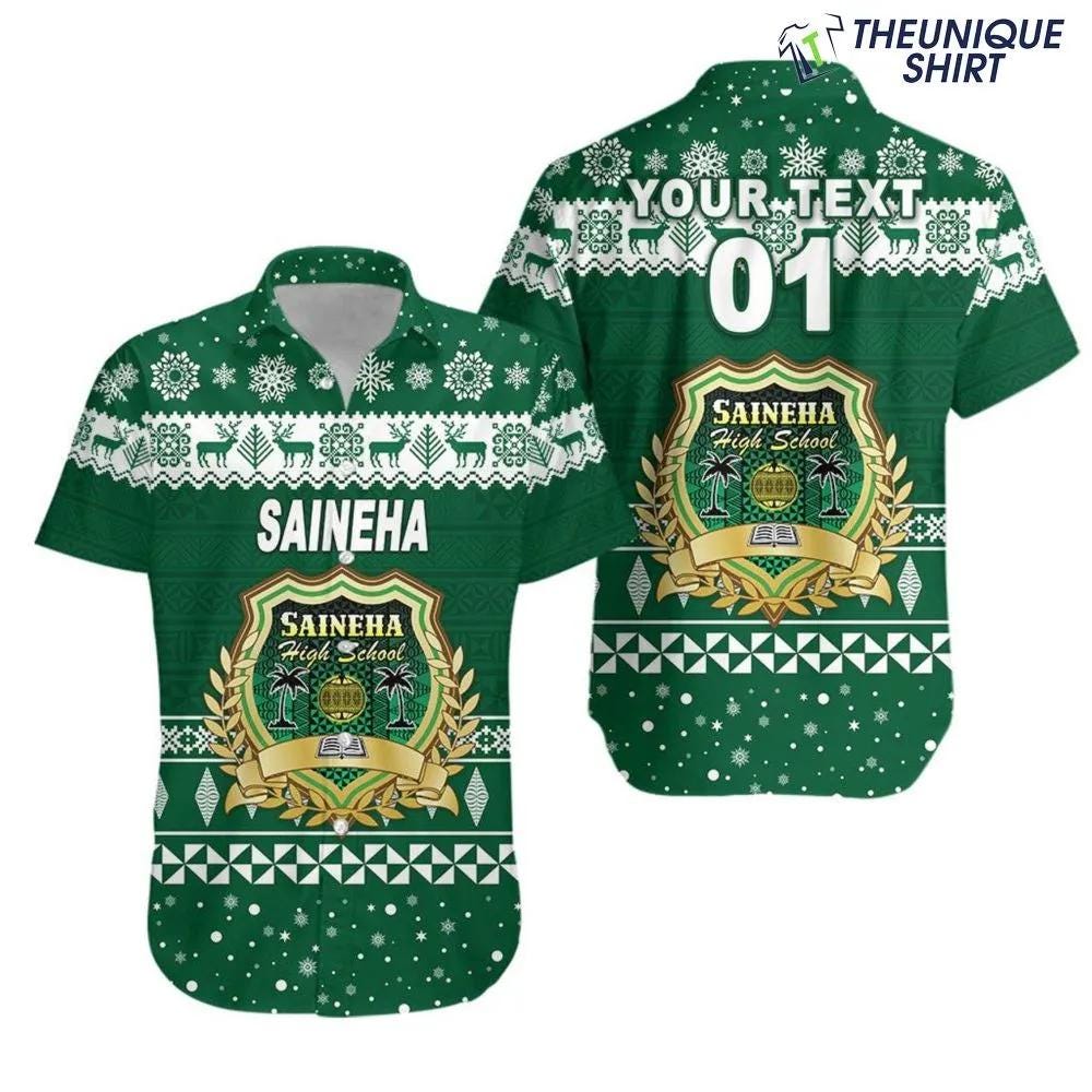 Personalized Saineha High School Christmas Hawaiian Shirt Outfit Simple ...