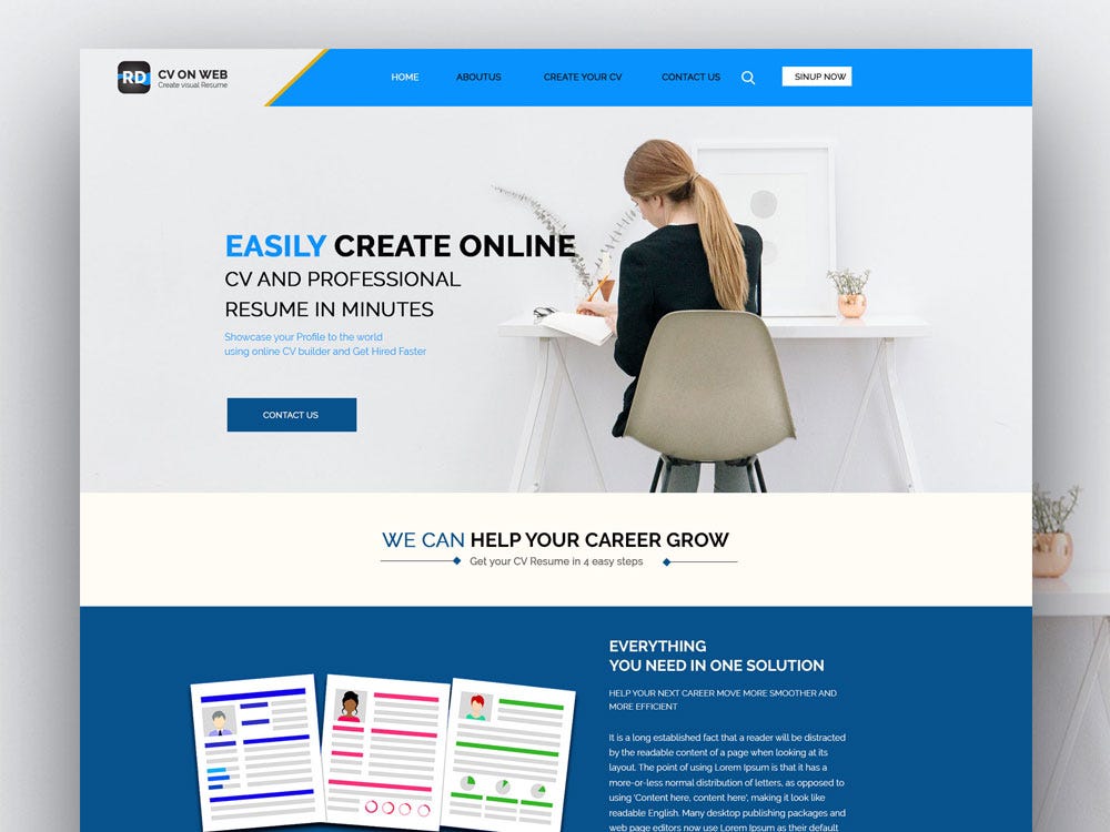 CV Web Free Html Resume Template — CV Template | by HTML Design — Free ...