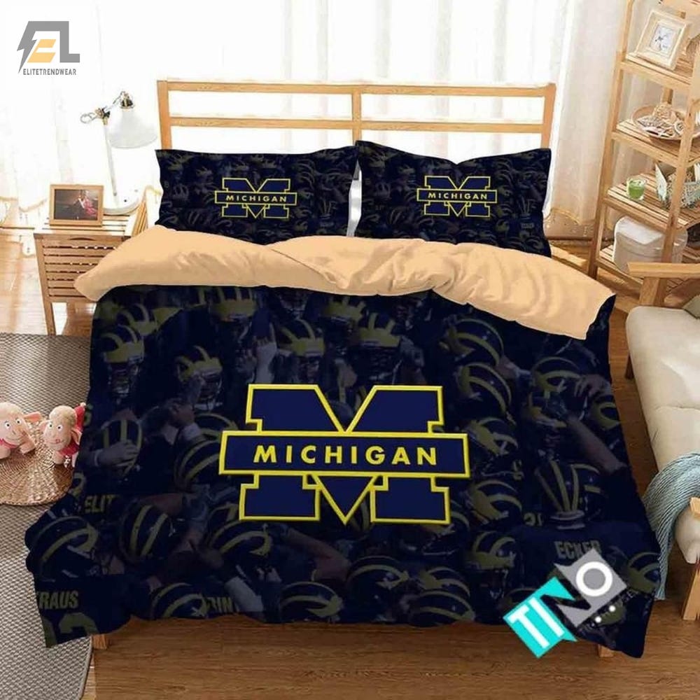 Ncaa Michigan Wolverines 1 Logo N 3D Personalized Customizedbedding ...
