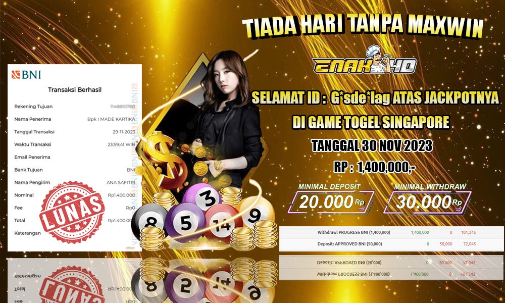 Bukti JP Member Enak4D Bermain Togel Pasaran Singapore Tanggal 30 November 2023 - bukti jp ...