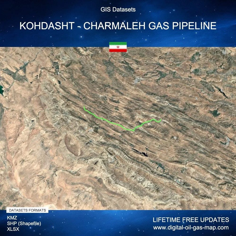 GIS Datasets of Kohdasht — Charmaleh Gas Pipeline - Digital Oil & Gas ...