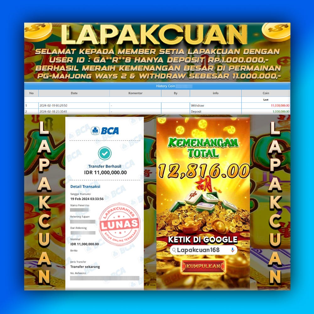 BUKTI JP MEMBER LAPAKCUAN USER ID : GA**R**8 SEBESAR Rp.11.000.000,- - Lapakcuan - Medium