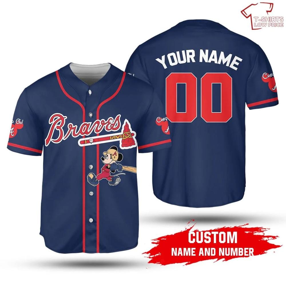 Personalized MLB Atlanta Braves Disney Mickey Mouse Baseball Jersey | by Agnes Jump | Sep, 2024 ...
