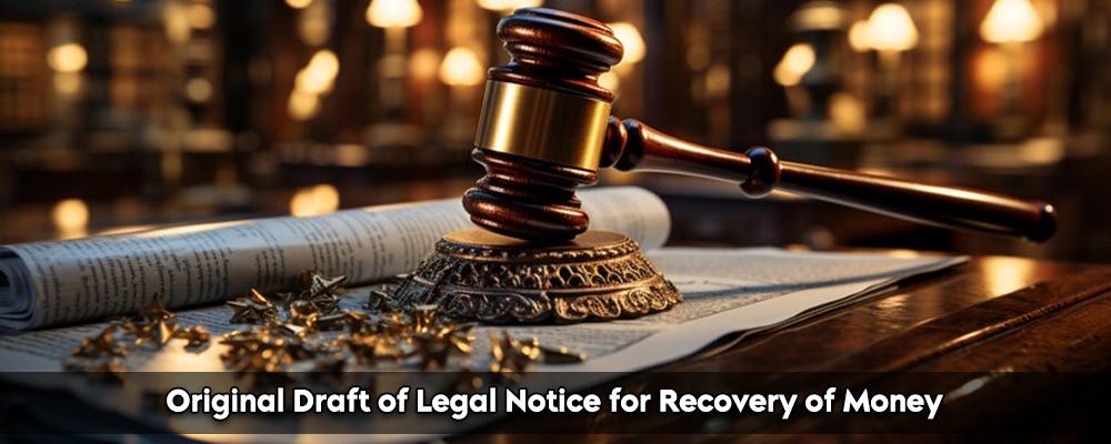 Original Draft Of Legal Notice For Recovery Of Money | by Leadindia ...