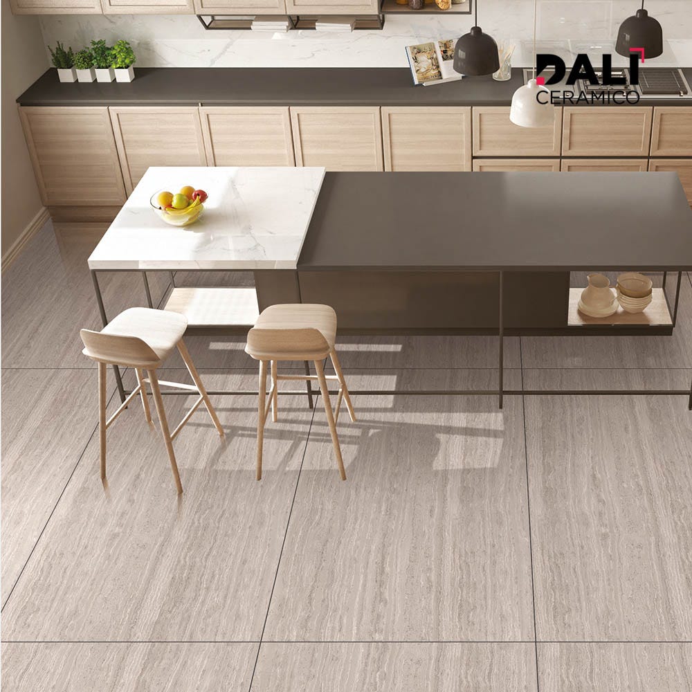Travertine Grey Porcelain Tiles - DALI Ceramico- Kalpesh - Medium