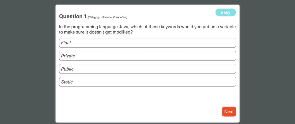 I created a Quiz app using Svelte and now I cannot go back to any other ...