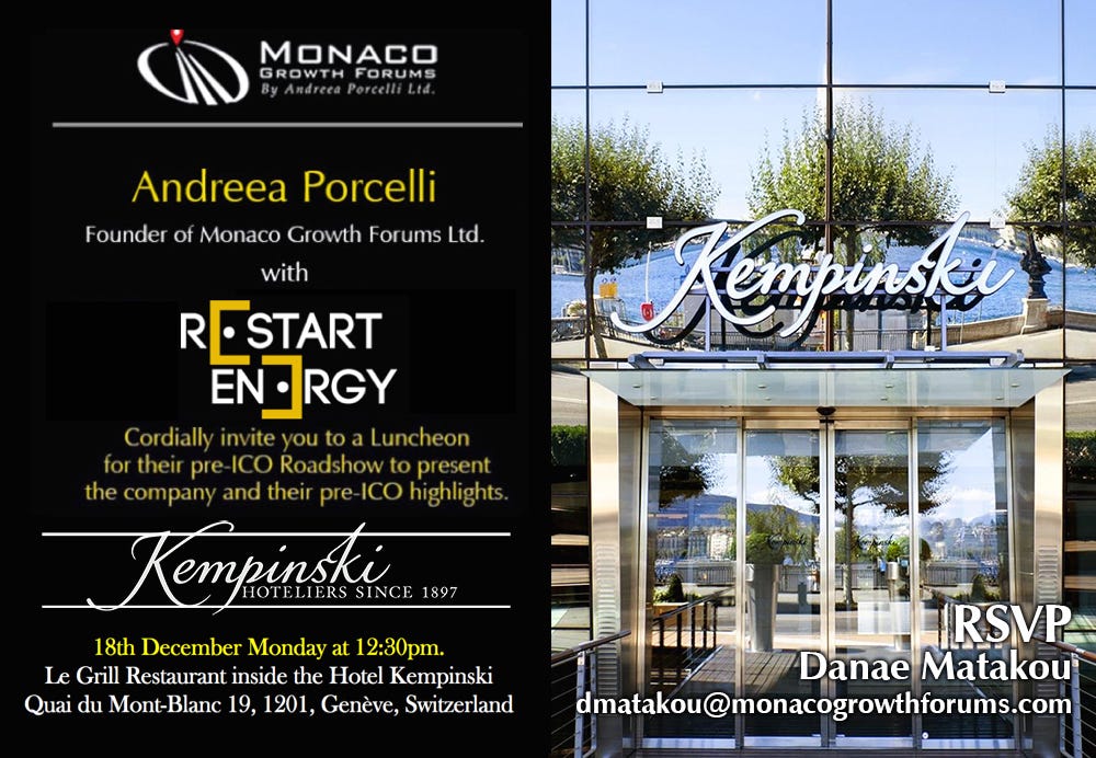 Meet Restart Energy in Geneva on December 18th | by Restart Energy ...