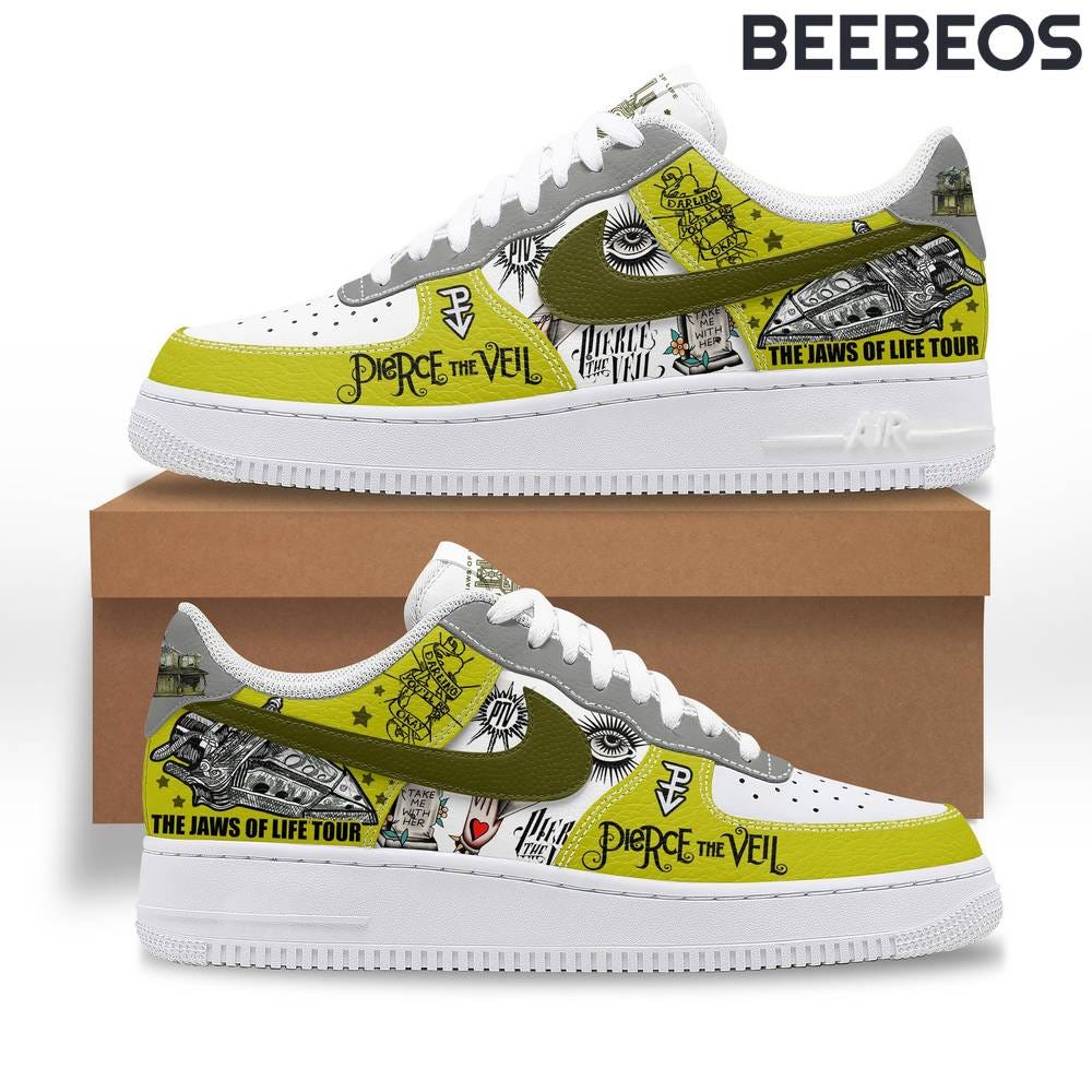 Pierce The Veil The Jaws of Life Tour Air Force 1 Shoes | by ...